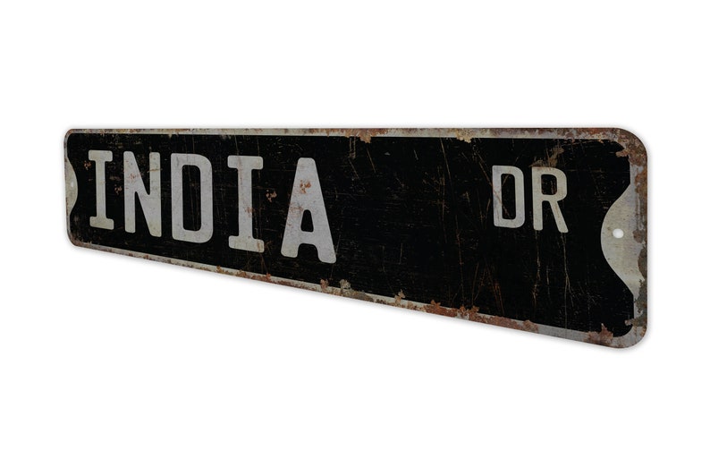 India - India Sign - India Decor - Vintage Style Sign - Custom Street ...