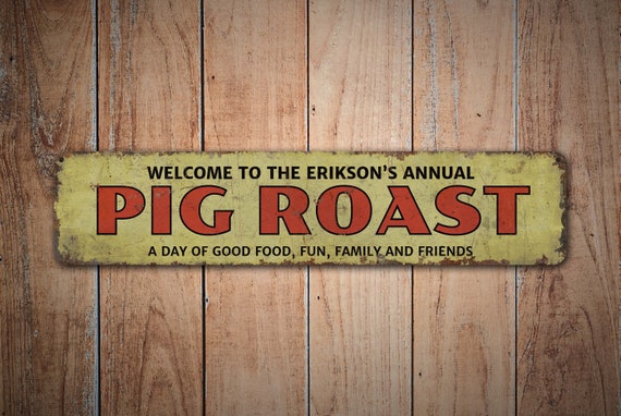 Pig Roast Sign Pig Roast Pig Roast Decor Custom Pig | Etsy