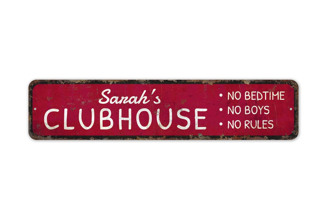 Clubhouse - Clubhouse Sign - Clubhouse Decor - Vintage Style Sign ...