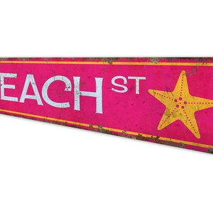 Beach Street Sign - Street Name Decor - Street Name Sign - Vintage ...