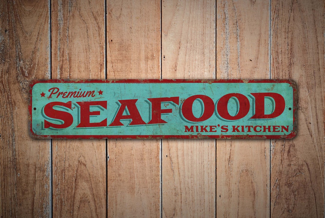 Seafood Sign - Seafood Restaurant - Seafood Decor - Custom Seafood Sign ...