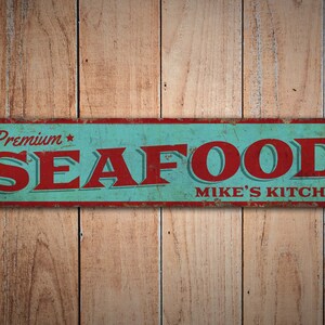 Seafood Sign - Seafood Restaurant - Seafood Decor - Custom Seafood Sign ...