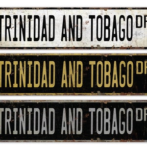 Trinidad and Tobago - Trinidad and Tobago Sign - Vintage Style Sign ...
