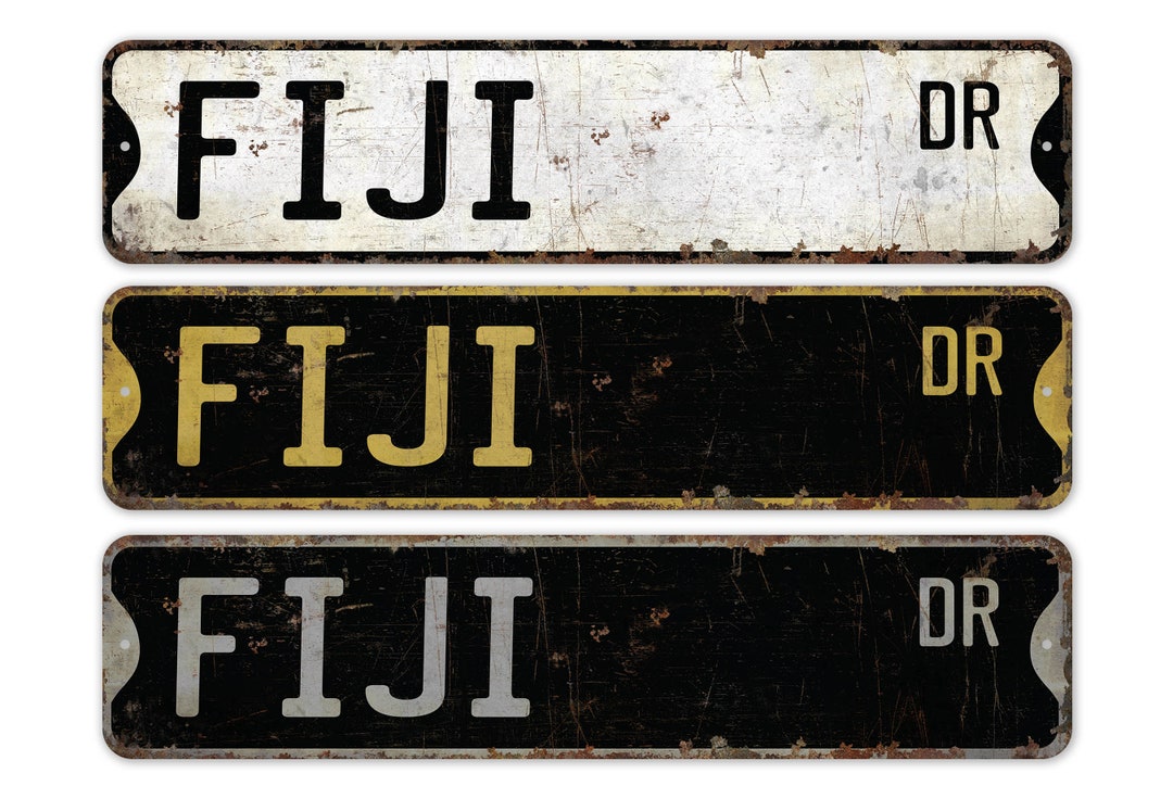 Fiji - Fiji Sign - Fiji Decor - Vintage Style Sign - Custom Street Sign ...