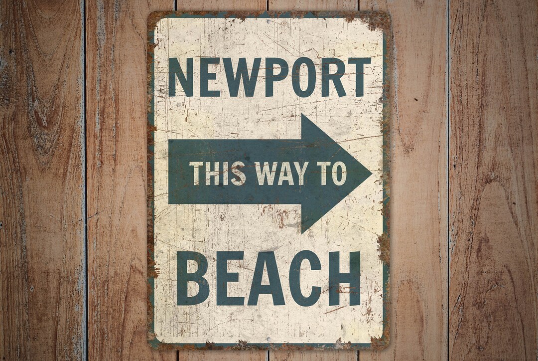 Newport Beach - Beach This Way - Beach Direction Sign - Beach Sign ...