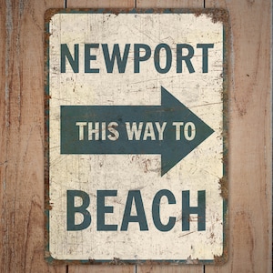 Newport Beach - Beach This Way - Beach Direction Sign - Beach Sign ...