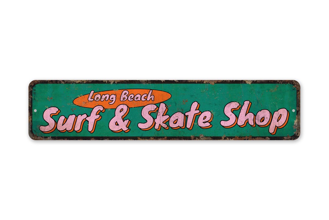Surf and Skate Sign - Surf and Skate - Surf and Skate Decor - Vintage ...