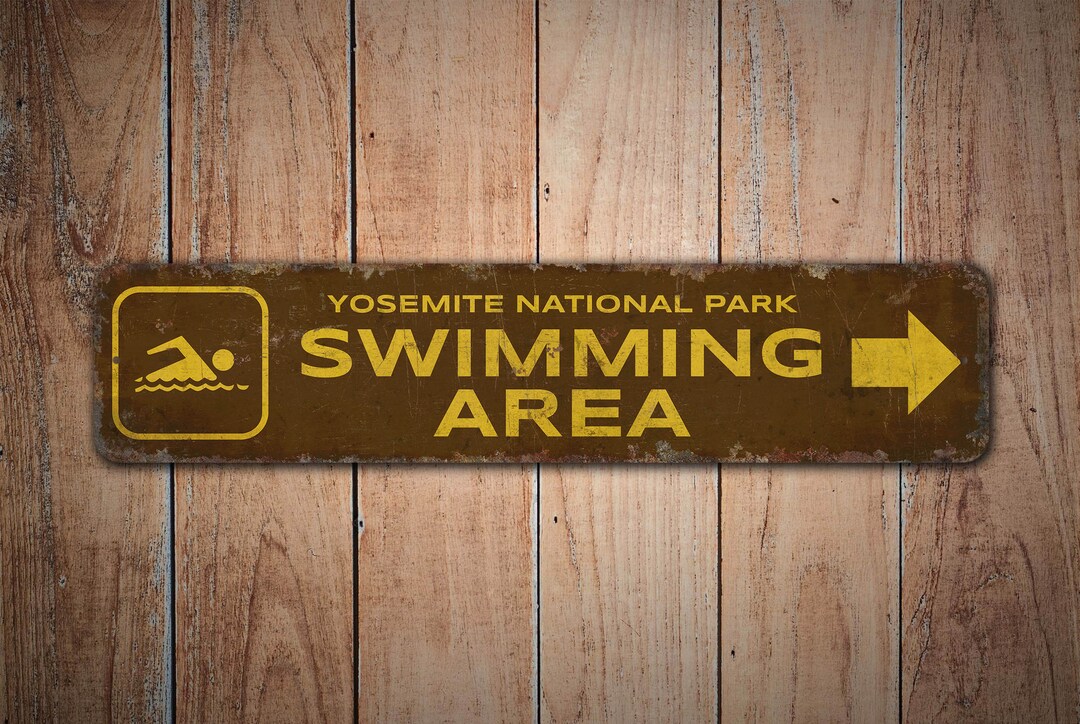 Swimming Area Sign - Swimming Area Decor - National Park Sign ...