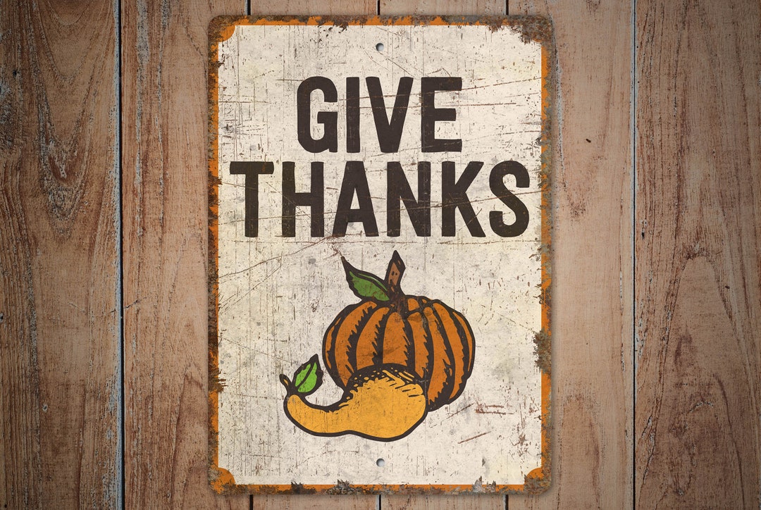 Give Thanks Sign - Thanks Giving Sign - Thanks Giving Decor - Thanks ...