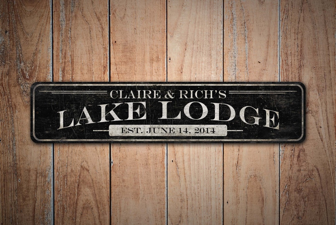 Lake Lodge Sign - Lake Lodge Decor - Vintage Style Sign - Lake Lodge ...