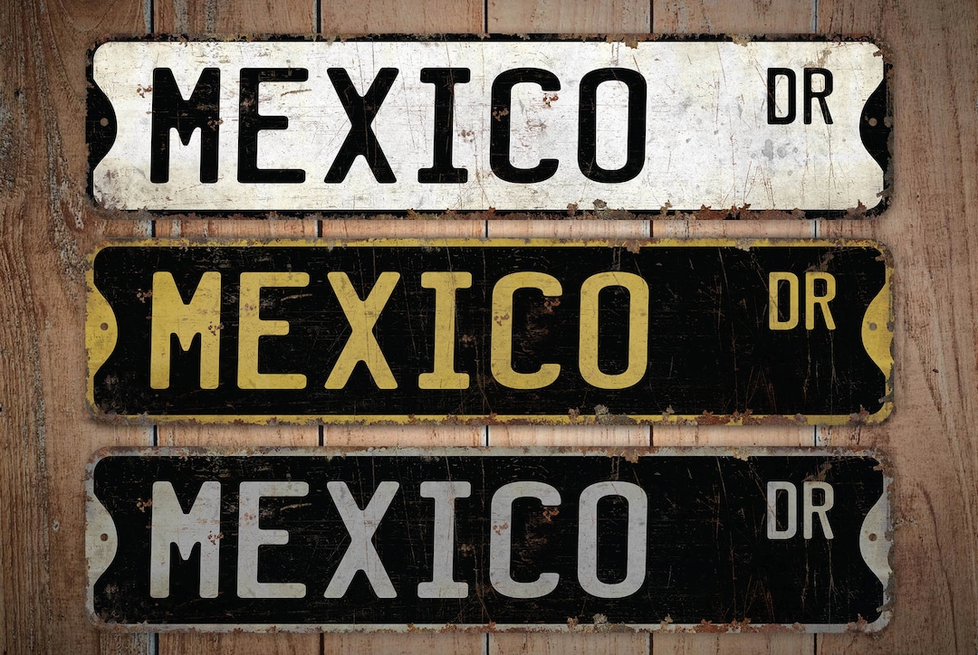 Mexico - Mexico Sign - Mexico Decor - Vintage Style Sign - Custom ...