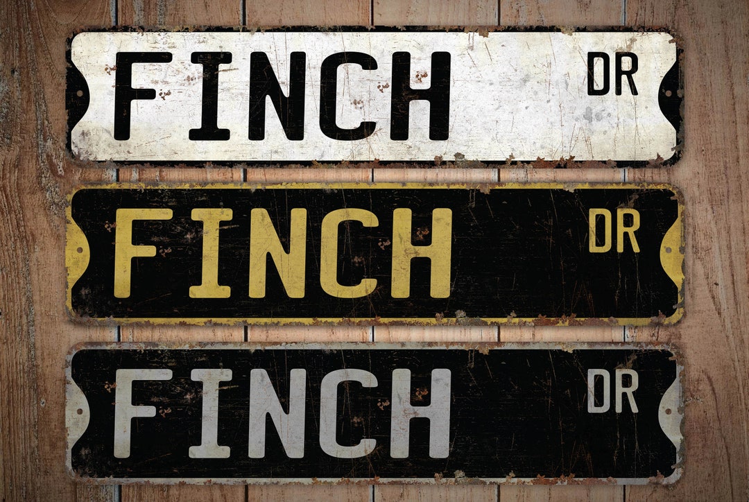 Finch - Finch Sign - Finch Decor - Vintage Style Sign - Custom Street ...