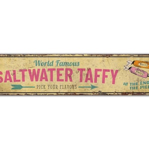 Saltwater Taffy - Saltwater Taffy Sign - Saltwater Decor - Beach House ...