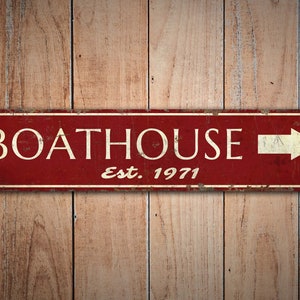 Boat House Sign - Boat House Arrow Sign - Boat House EST Sign - Beach ...
