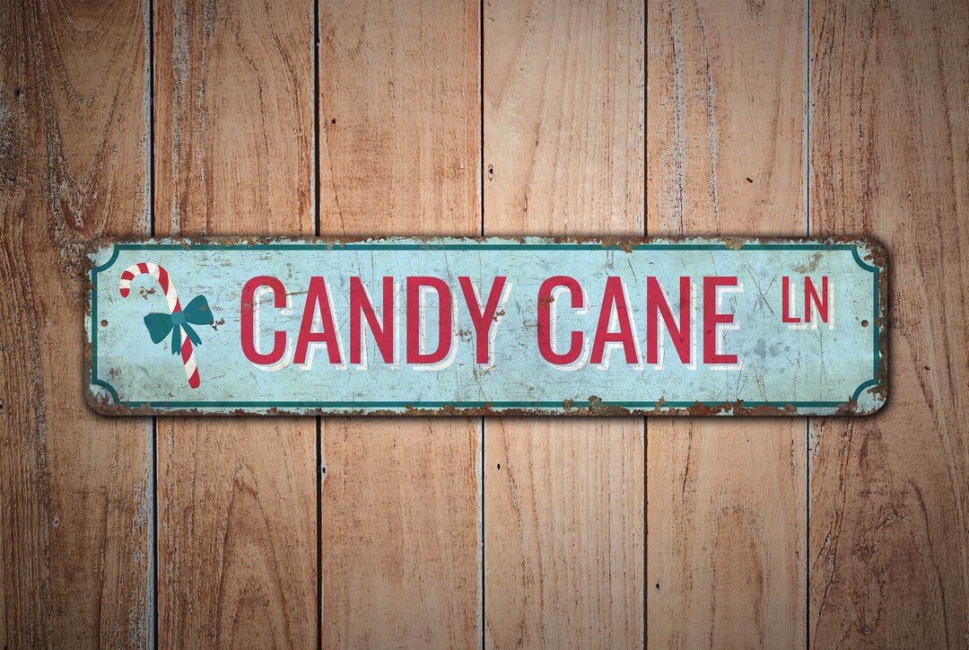Candy Cane LN Sign - Candy Cane Decor - Candy Cane Sign - Christmas ...