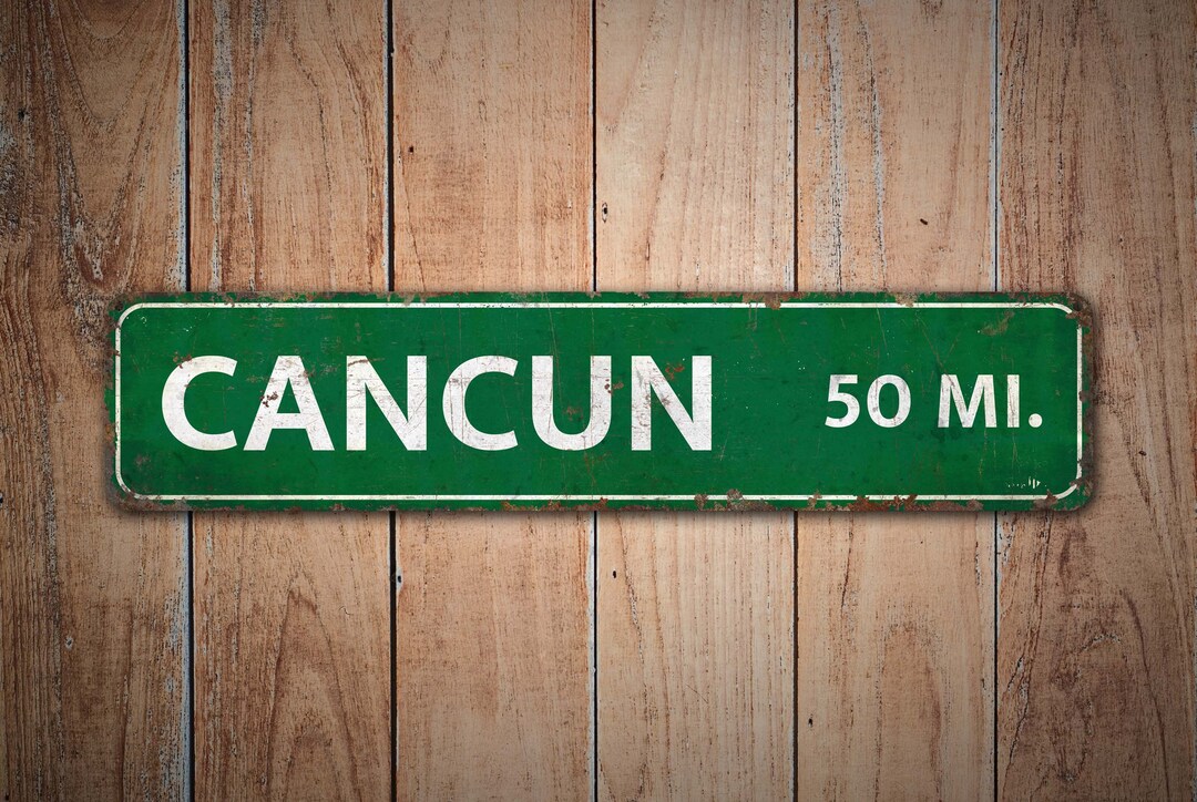 Cancun Sign - Cancun City Decor - Vintage Style Sign - Cancun City Sign ...