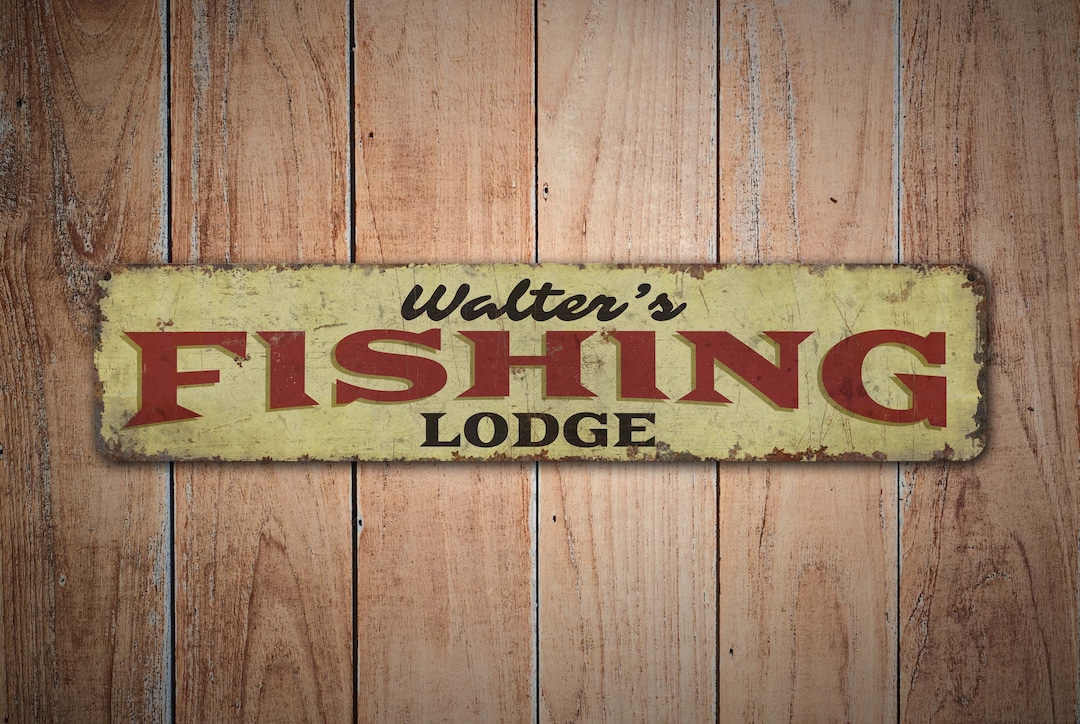 Fishing Lodge - Fishing Lodge Sign - Fishing Lodge Decor - Vintage ...