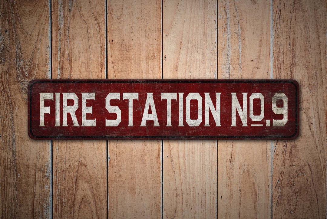 Fire Station Sign - Custom Fire Station - Vintage Style Sign - Fire ...