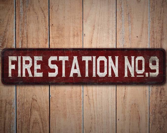 Fire Station Sign Custom Fire Station Vintage Style Sign Fire Station ...