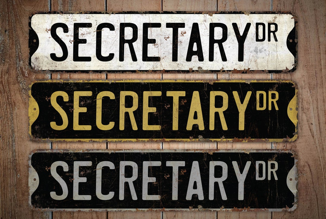 Secretary - Secretary Sign - Secretary Decor - Vintage Style Sign ...