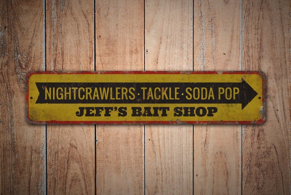 Tackle Soda Pop Nightcrawler Sign Bait Shop Sign Custom | Etsy