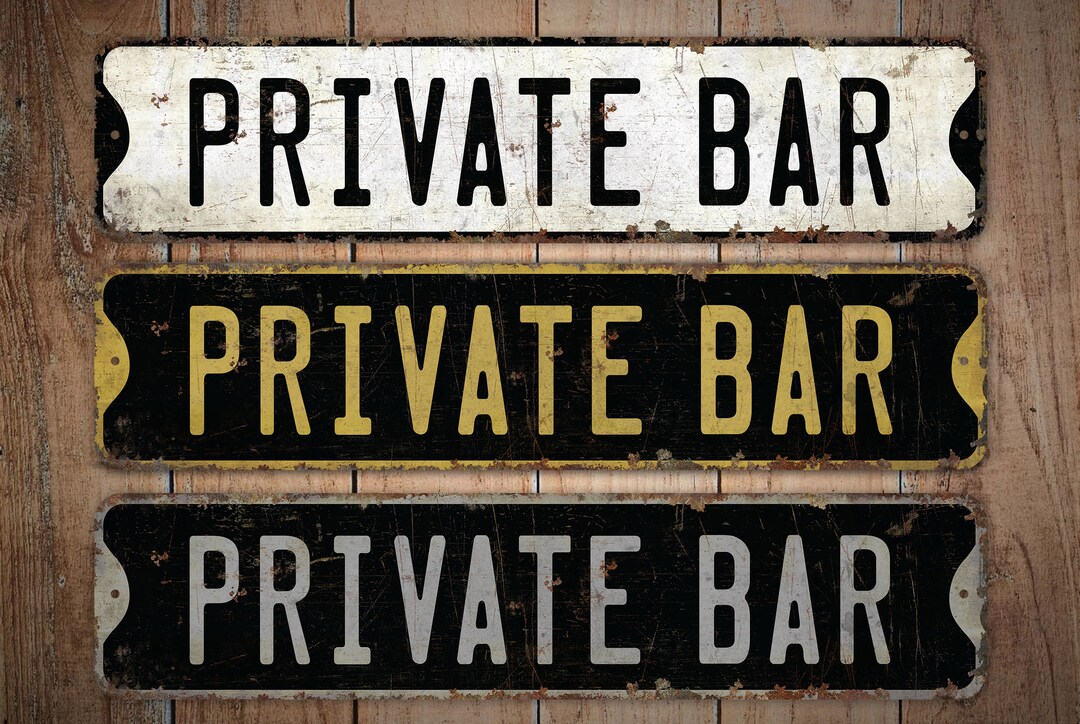 Private Bar - Private Bar Sign - Private Bar Decor - Vintage Style Sign ...