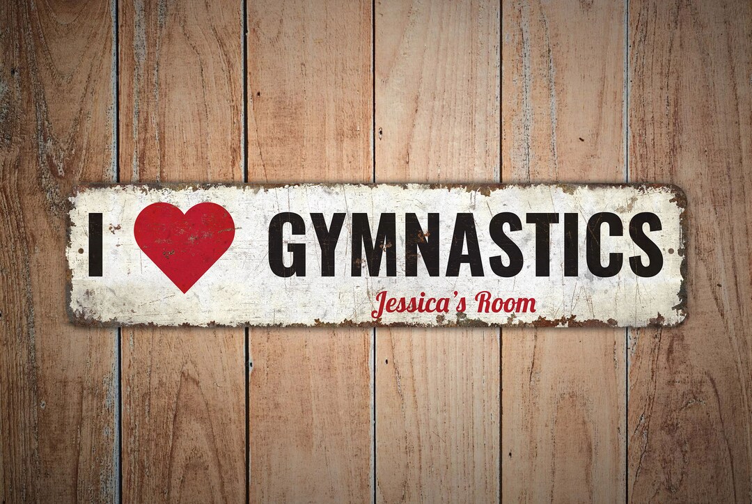 Gymnastics Sign - Kids Room Sign - Kids Room Decor - Vintage Style Sign ...