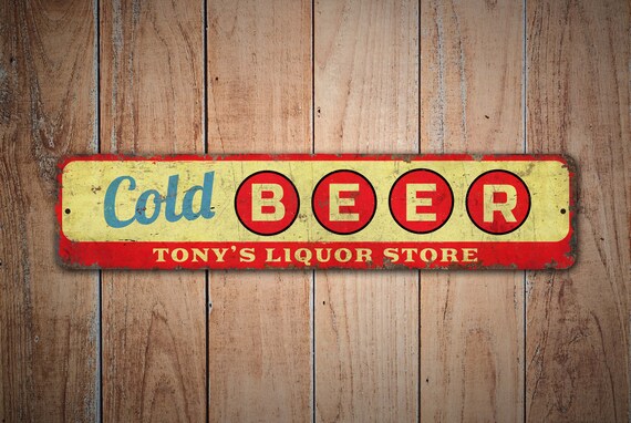 Cold Beer Cold Beer Sign Cold Beer Decor Vintage Style | Etsy