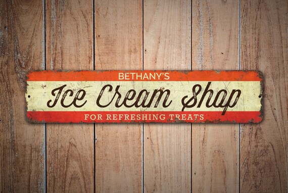 Ice Cream Shop Sign Ice Cream Shop Vintage Style Sign | Etsy