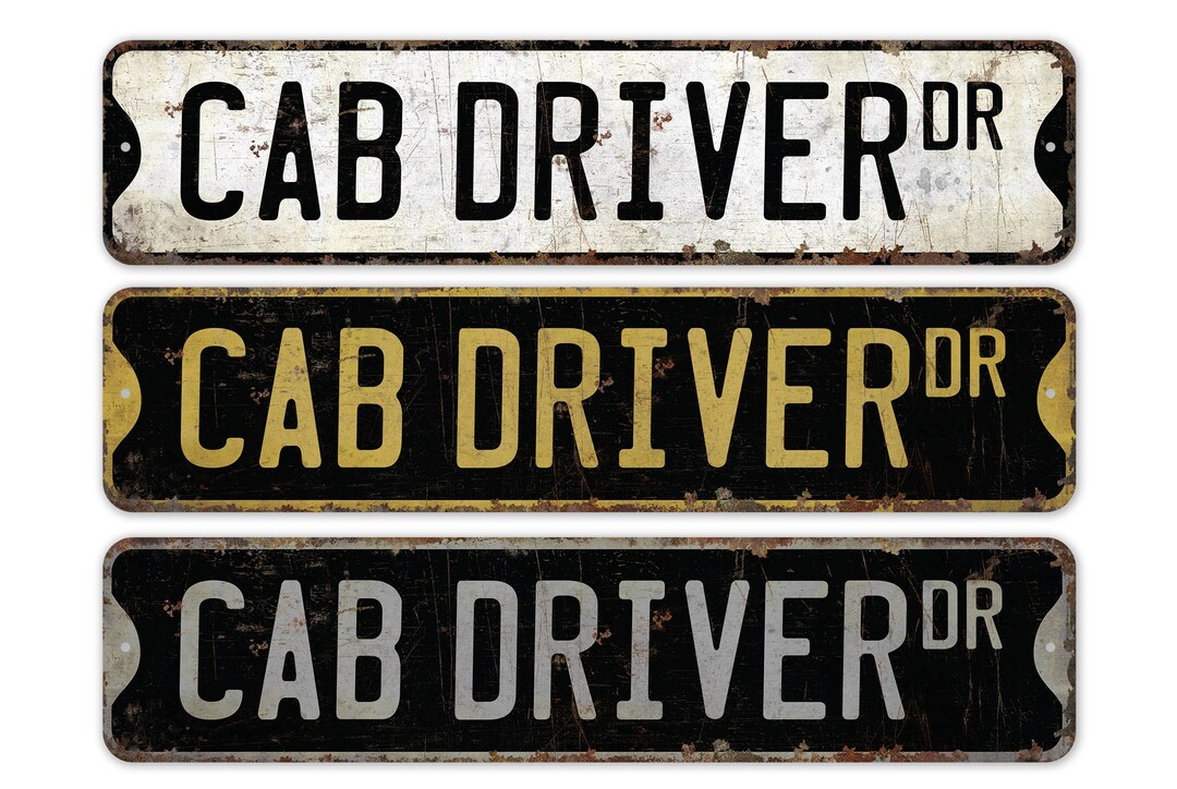 Cab Driver - Cab Driver Sign - Cab Driver Decor - Vintage Style Sign ...