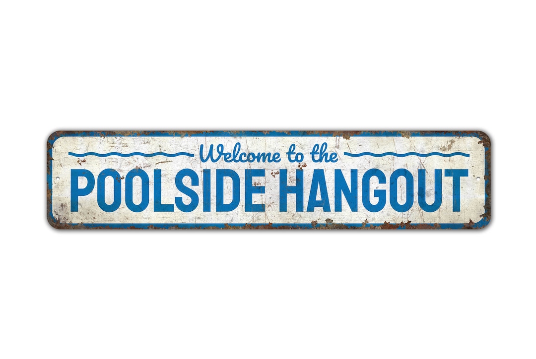 Poolside Hangout Sign - Swimming Pool Sign - Swimming Pool Decor - Pool ...