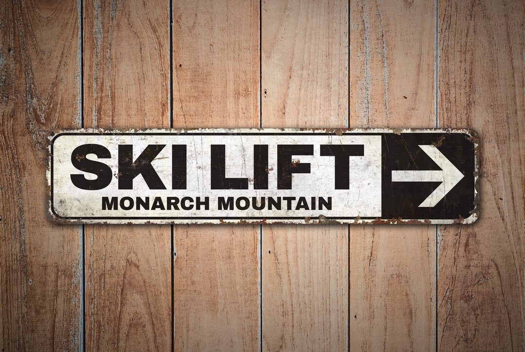 Ski Lift Ski Lift Sign Ski Lift Decor Vintage Style Sign Custom Text ...