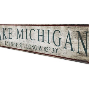 Lake Michigan Sign - Lake Lat Long Sign - Lat Long Sign - Lake Michigan ...