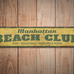 Beach Club Sign - Beach Club Decor - Vintage Style Sign - Custom Beach ...