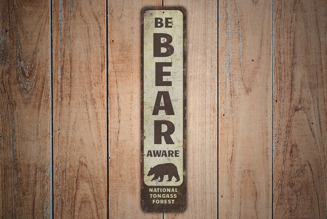 Be Bear Aware Sign - National Forest Decor - Bear Sign - Custom Forest ...