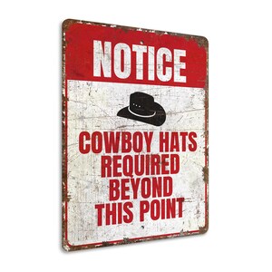 Cowboy Hat Sign - Western Decor Sign - Cowboy Hat Required - Cowboy ...