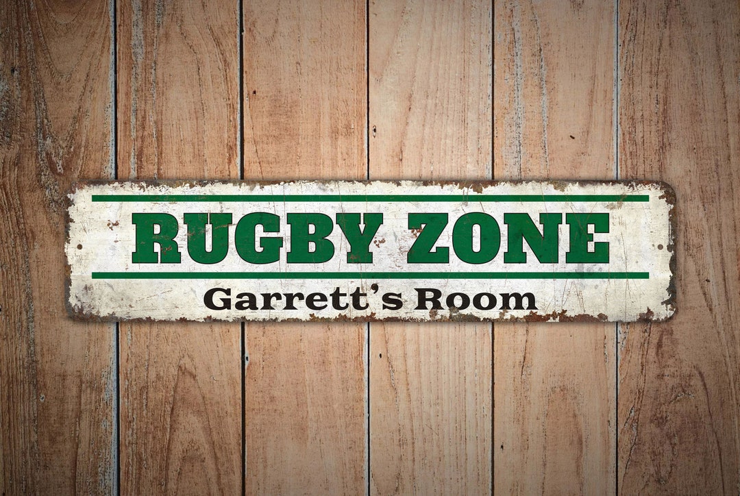Rugby Zone Sign Kids Room Sign Kids Room Decor Vintage Style Sign ...