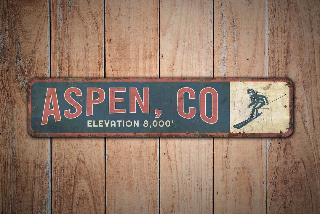 Aspen Sign - Custom Aspen Sign - Aspen Colorado Sign - Vintage Style ...