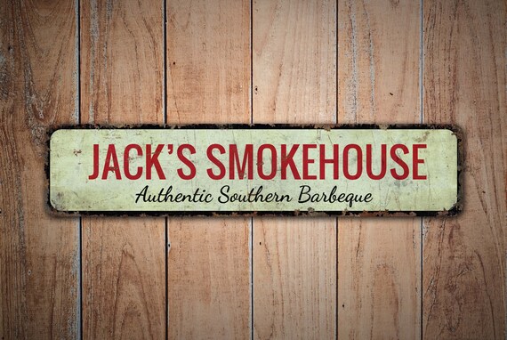 Smokehouse Sign Authentic Barbeque Southern Barbeque BBQ - Etsy