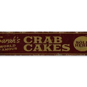 Crab Cakes Sign - Vintage Style Sign - Crab Cakes - Custom Crab Cakes ...