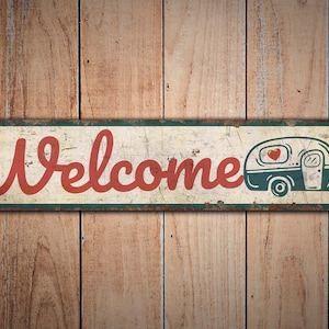 Welcome Sign Cabin Decor Camp Sign Camp Decor Camp Welcome Sign Vintage ...