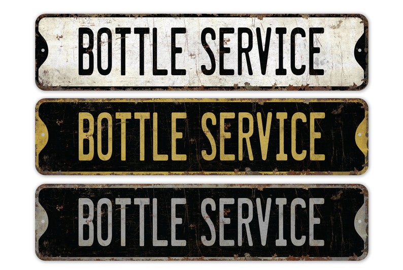 Bottle Service Bottle Service Sign Vintage Style Sign - Etsy