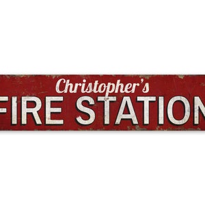 Fire Station - Fire Station Sign - Fire Station Decor - Vintage Style ...