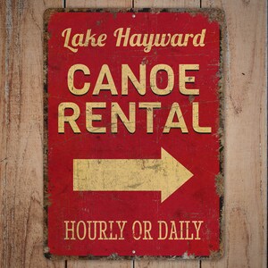 Canoe Rental - Canoe Rental Sign - Lake House Decor - Canoe Rental Sign ...