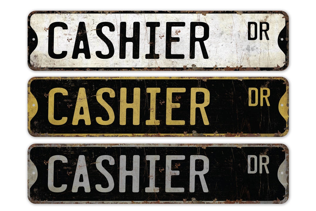 Cashier - Cashier Sign - Cashier Decor - Vintage Style Sign - Custom ...