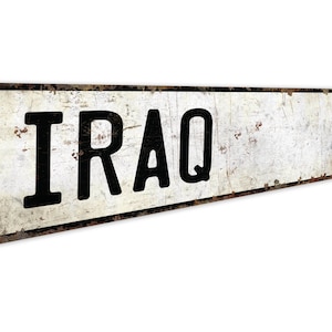 Iraq - Iraq Sign - Iraq Decor - Vintage Style Sign - Custom Street Sign ...