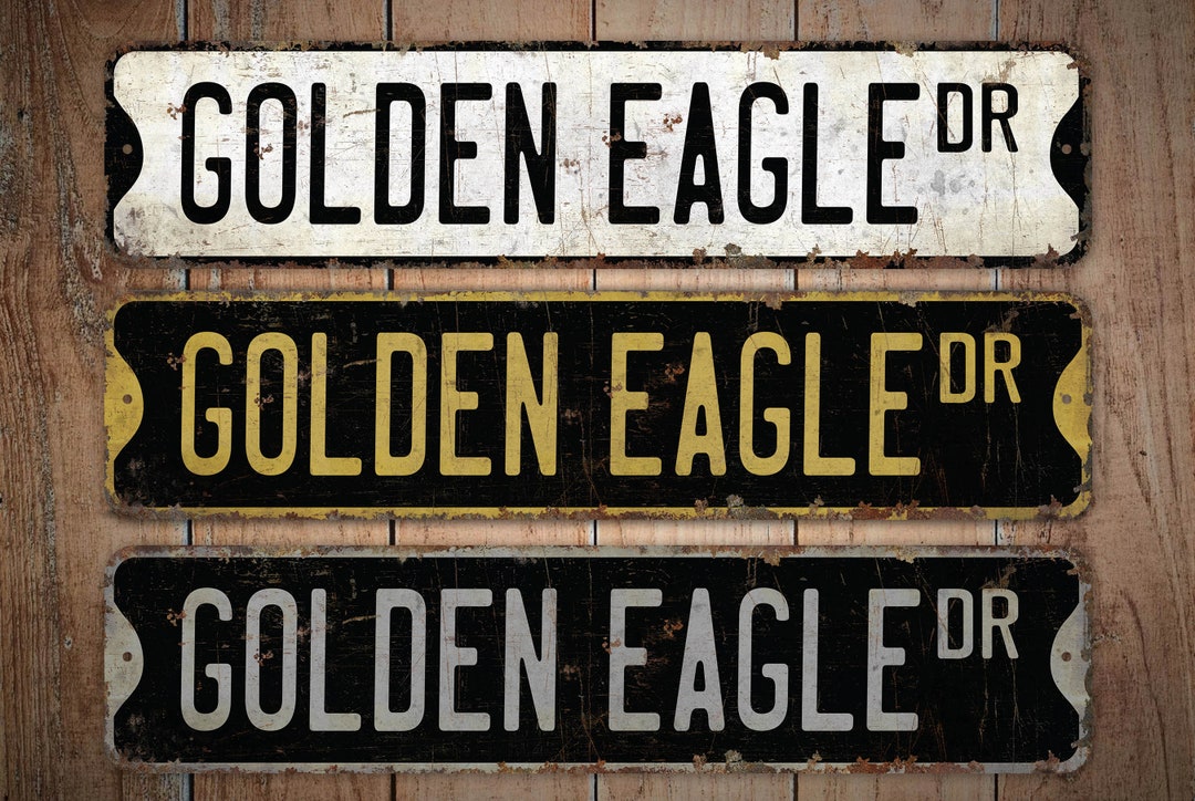 Golden Eagle Golden Eagle Sign Golden Eagle Decor Vintage Style Sign ...