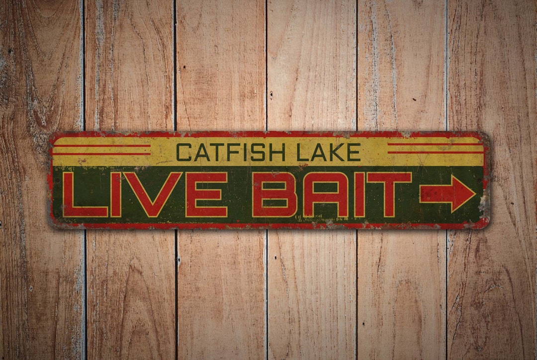 Live Bait Shop Sign - Bait Shop Sign - Bait Shop Arrow Sign - Vintage ...