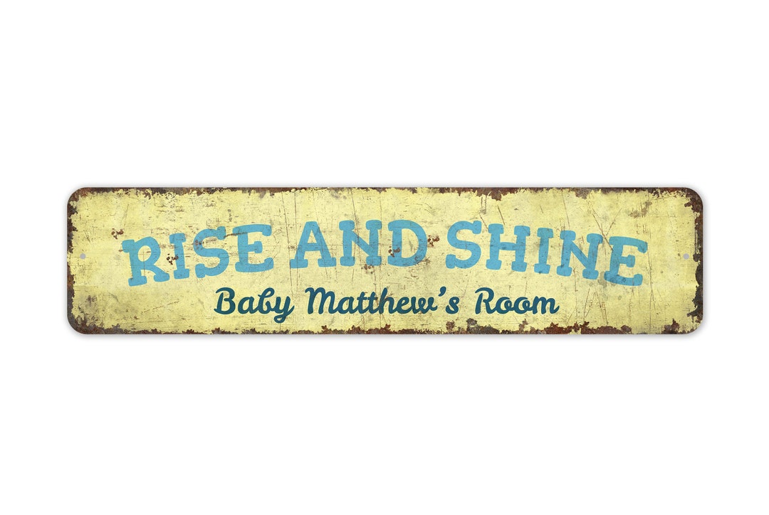 Rise and Shine Sign - Kids Room Sign - Kids Room Decor - Vintage Style ...