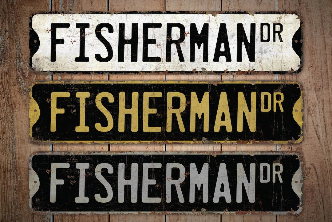Fisherman - Fisherman Sign - Fisherman Decor - Vintage Style Sign ...